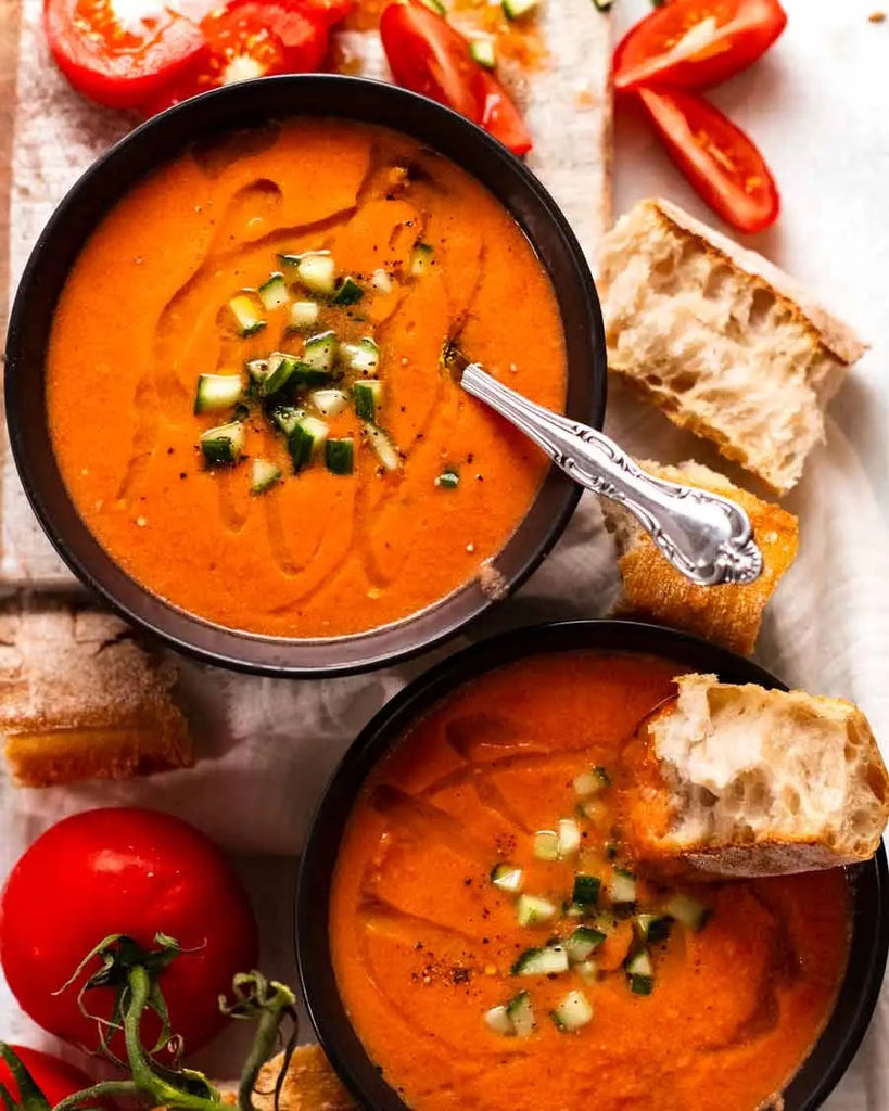 Gazpacho, Fresh Salsa, Mexican Bean and Potato Bake and Chinese Eggpla ...